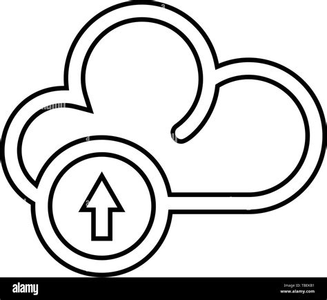 Cloud Upload Line Art Icon Vector Black Stock Vector Image Art Alamy