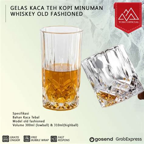 Promo Gelas Kaca Teh Kopi Minuman Whiskey Old Fashioned Gelas Wine Beer Diskon 52 Di Seller