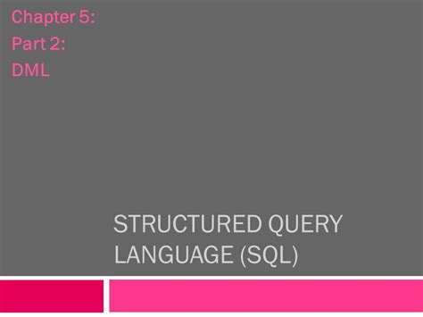 Structured Query Language Sql Ppt Download