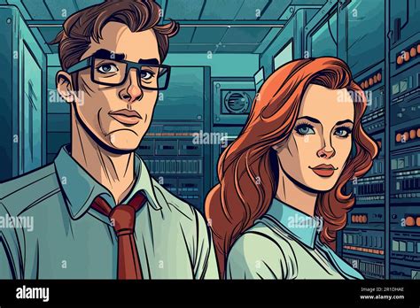 It Technicians Working Stock Vector Images Alamy