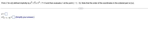 Solved Find X ﻿for Xt ﻿defined Implicitly By