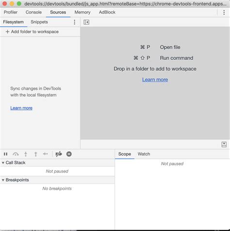 Javascript Debugger Not Working Node Js With Chrome Devtools Stack