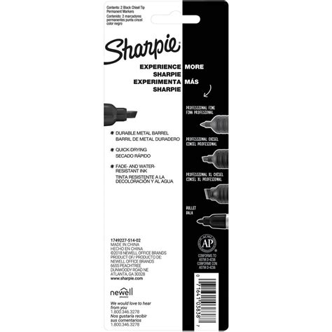 Sharpie Pro Chisel Tip Metal Pens Black Pack Woolworths
