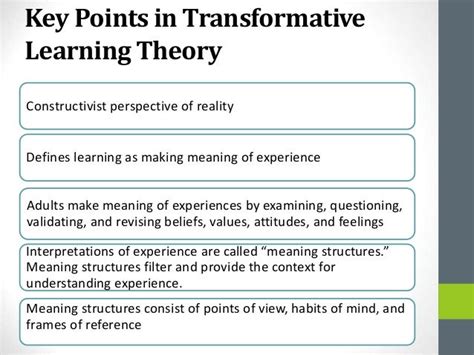 Class 6 Intro To Mezirows Transformative Learning Theory