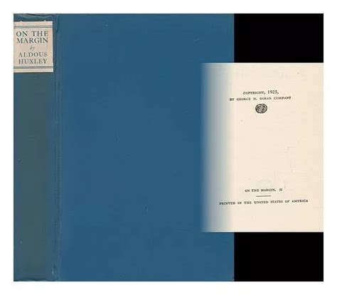 HUXLEY ALDOUS ON The Margin Notes And Essays 1923 First Edition
