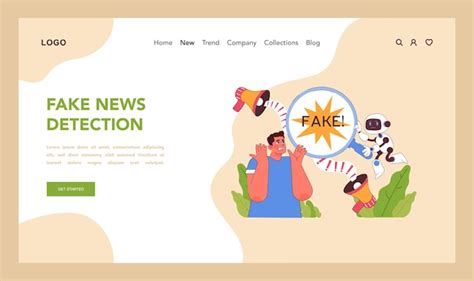 Premium Vector Fake News Detection Concept Ai Rigorously Scrutinizes Information Safeguarding