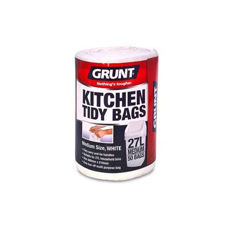 Grunt 27l White Medium Kitchen Tidy Bags 50 Pack Bunnings Warehouse