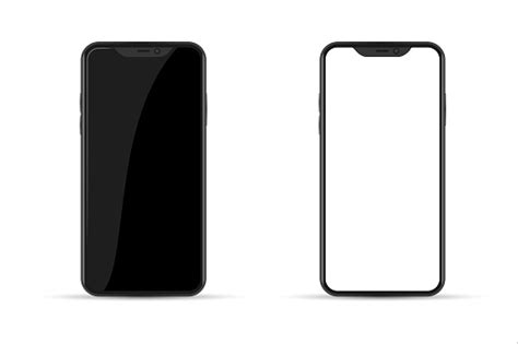 현실적인 스마트 폰 모형 전화 공백 흰색 벡터 그림입니다 공란에 대한 스톡 벡터 아트 및 기타 이미지 공란 등 모던 양식 Istock