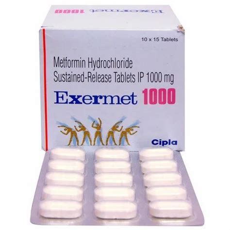 Exermet 1000 Mg Metformin 1000 Mg Tablets At ₹ 1000box Metformin