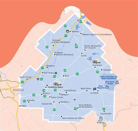 Carte de la MRC du Haut Saint François