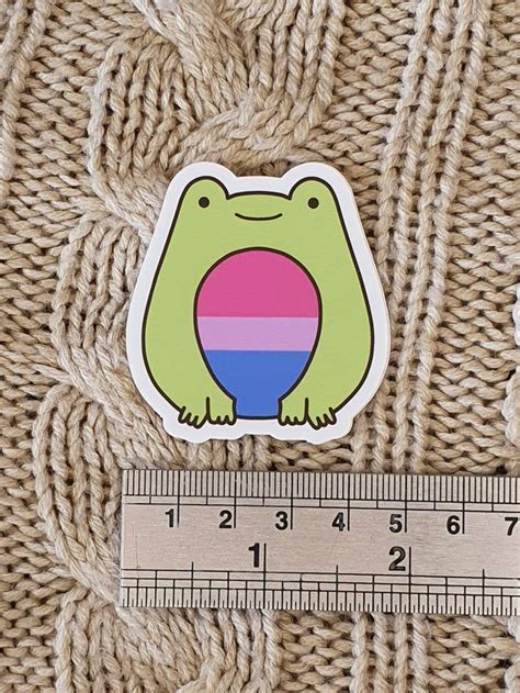Bisexual Pride Frog Vinyl Sticker Frog With Bi Pride Stomach Etsy