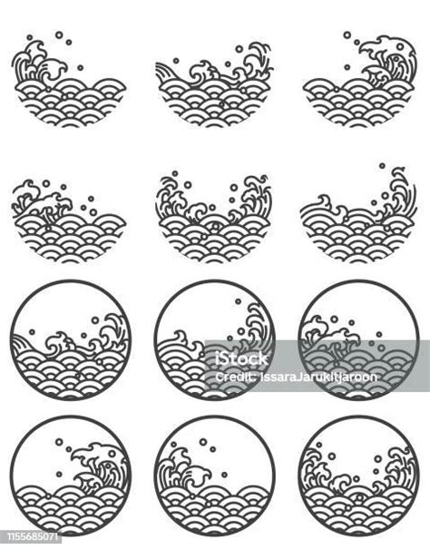 水波線徽標符號向量圖形及更多波浪型圖片 波浪型 浪 日本文化 Istock