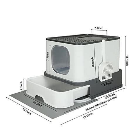 Large Foldable Cat Litter Boxtop Entry Enclosed Cat Kitty Toilet