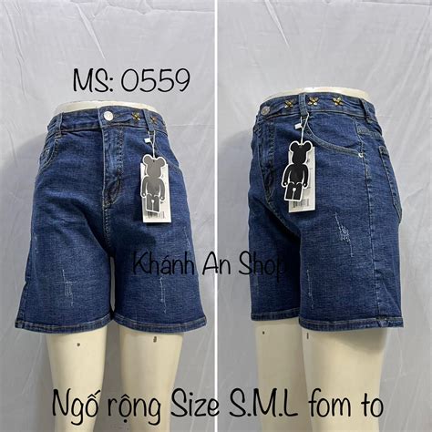 Quần Jean Ngố ống Rộng Lưng Cao Cào Xước Màu Xanh đậm 0559 Ka Jeans
