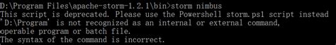 Apache Storm This Script Is Deprecated When Run Storm Nimbus Supervisor Ui Stack Overflow