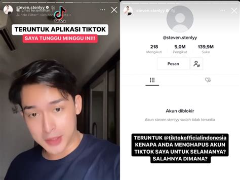 Akun Steven Stenly Dengan 5 Juta Pengikut Diblokir Tiktok