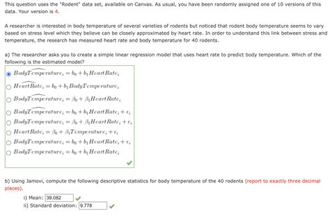 Solved This Question Uses The Rodent Data Set Available