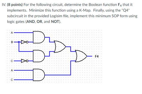 Solved Iv 8 Points For The Following Circuit Determine The