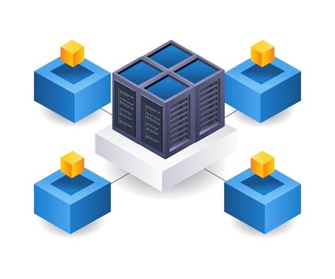 Premium Vector Blockchain Network Cloud Server Technology Isometric