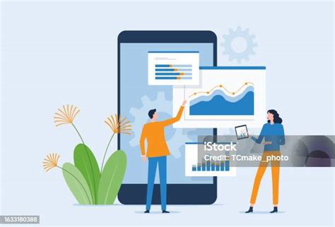 Vector Business Data Analytics Research And Data Scientist Team Meeting Concept With Business