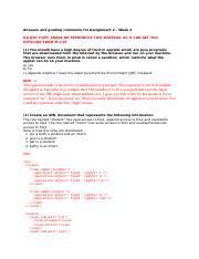 Assignment Week Solution Docx Answers And Grading Comments For Assignment Week DO NOT