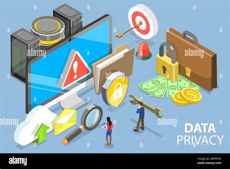 3d Isometric Flat Vector Conceptual Illustration Of Data Protection Privacy Internet Security