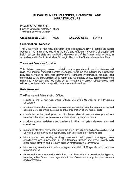 Role Statement Template For Au