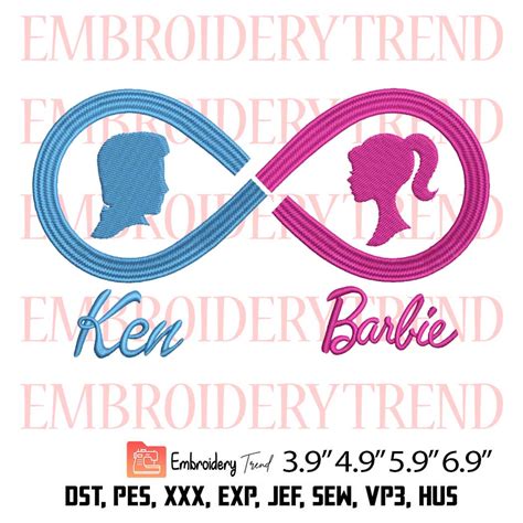 Barbie Ken Infinity Embroidery Design Barbie Movie Embroidery Digitizing File