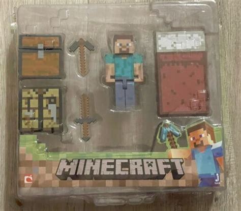 New Minecraft Steve Overworld Survival Pack S1 Figure Set Missing Back