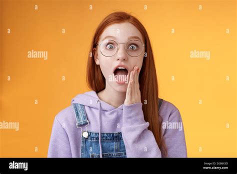 Omg No Way Attractive Shocked Wondered Redhead Amused Hipster Woman