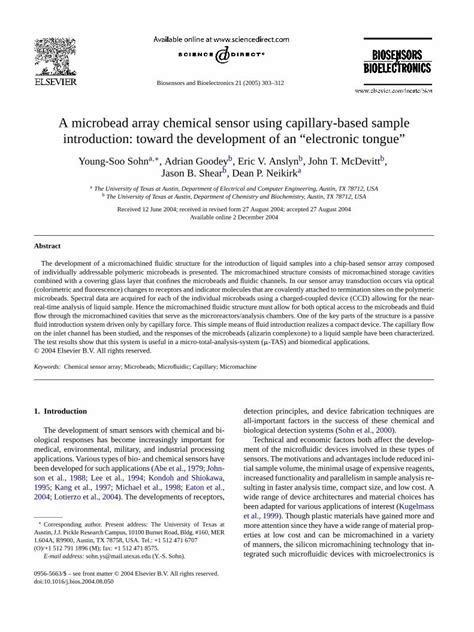 pdf a microbead array chemical sensor using capillary based sample