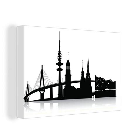 Onemillioncanvasses® Leinwandbild Eine Schwarz Weiße Illustration Mit