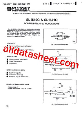 SL1640C Datasheet PDF List Of Unclassifed Manufacturers