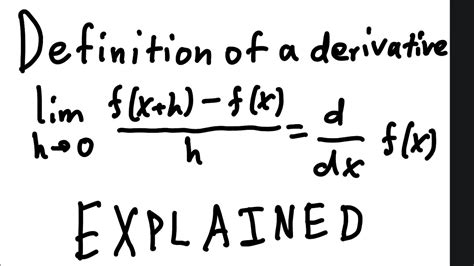 How To Solve A Derivative Using Limits Youtube