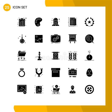 User Interface Pack Of 25 Basic Solid Glyphs Of Accessorize Stare Female Web Developer