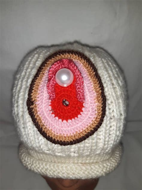 Crochet Penis Vagina Hat Sexy T Bachelor Groom Knitted Etsy