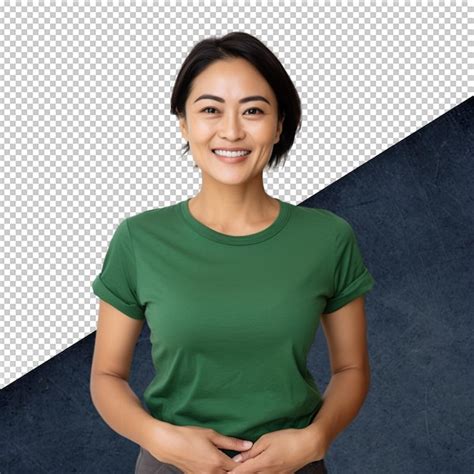 Premium Psd A Woman Wearing A Green Shirt That Says Quot She Is