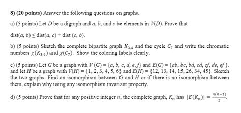 Solved Points Answer The Following Questions On Chegg Com