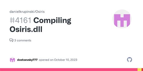 Compiling Osirisdll · Issue 4161 · Danielkrupinskiosiris · Github