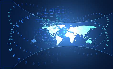 추상 큰 데이터 통신 기술 글로벌 디지털 Cryptocurrency 개념 글로벌 Blockchain 세계 정보 웹 인터넷 돈