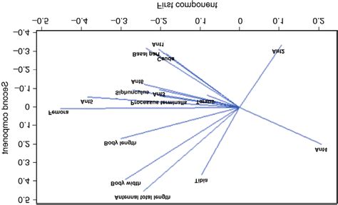 plot of principal components analysis pca of morphological characters download scientific
