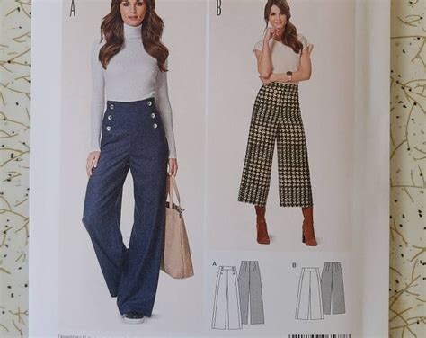 Burda 6573 High Waist 1930s Style Sailor Pants And Culottes Pattern