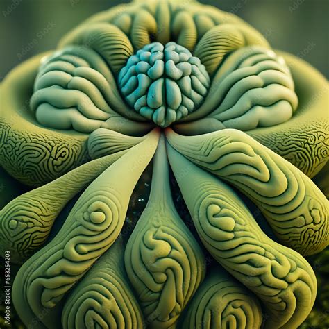 Realistic 1 37 Plant Shaped Like A Brain Fractal Fibonacci Complex And