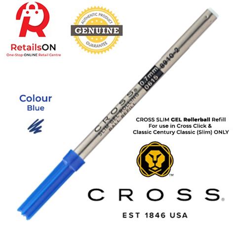 Cross Refill Slim Gel Rollerball Blue Rollerball Pen Refill For