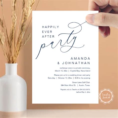 Happily Ever After Party Romantic Wedding Invitation Zazzle