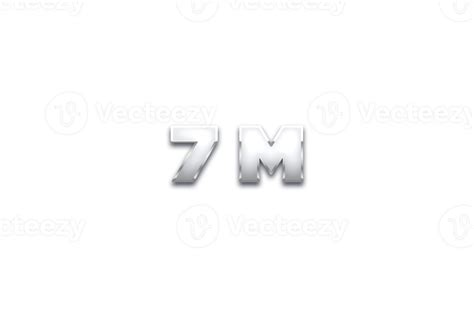7 Million Subscribers Celebration Greeting Number With Metal Design