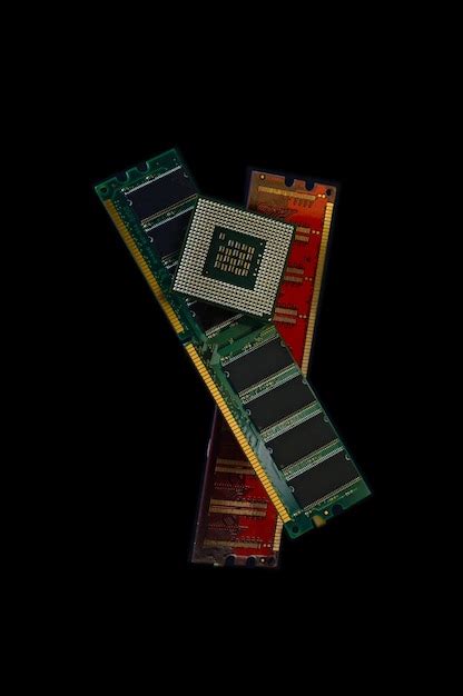 Premium Photo Ram And Processor From A Computer On A Dark Background