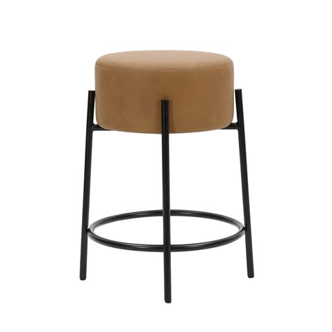 Isaac Round Mid Century Backless Set Of 4 Bar Stools Nathan James