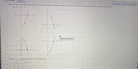 Solved 1 12 Points Details Sketch The Curve Represented By