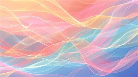 Abstract Waves In Soft Pastel Colors Create A Serene And Calming Visual Effect Stock